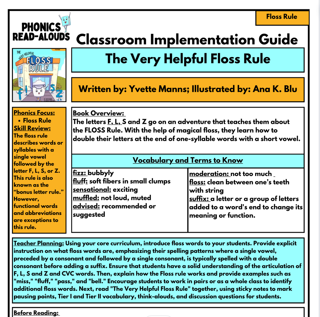 The Very Helpful Floss Rule Read-Aloud Guide – Phonics Read-Alouds