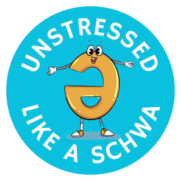 Unstressed Like a Schwa Sticker Sheet (12 per sheet) – Phonics Read-Alouds