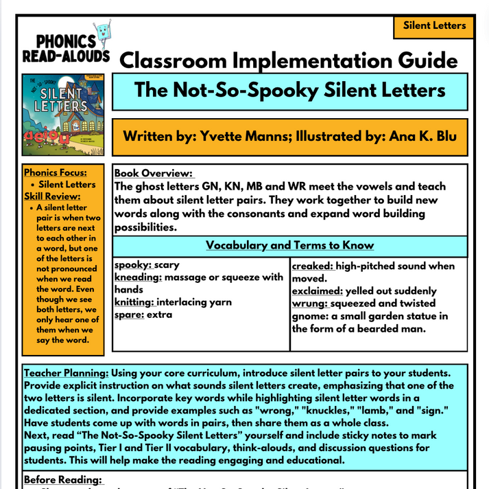 The Not So Spooky Silent Letters Read-Aloud Guide – Phonics Read-Alouds