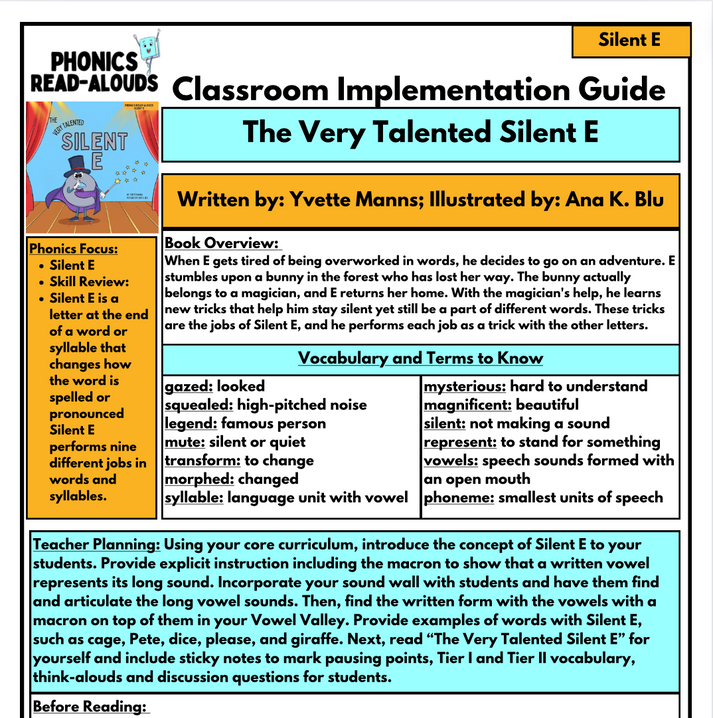 The Very Talented Silent E Read-Aloud Guide – Phonics Read-Alouds